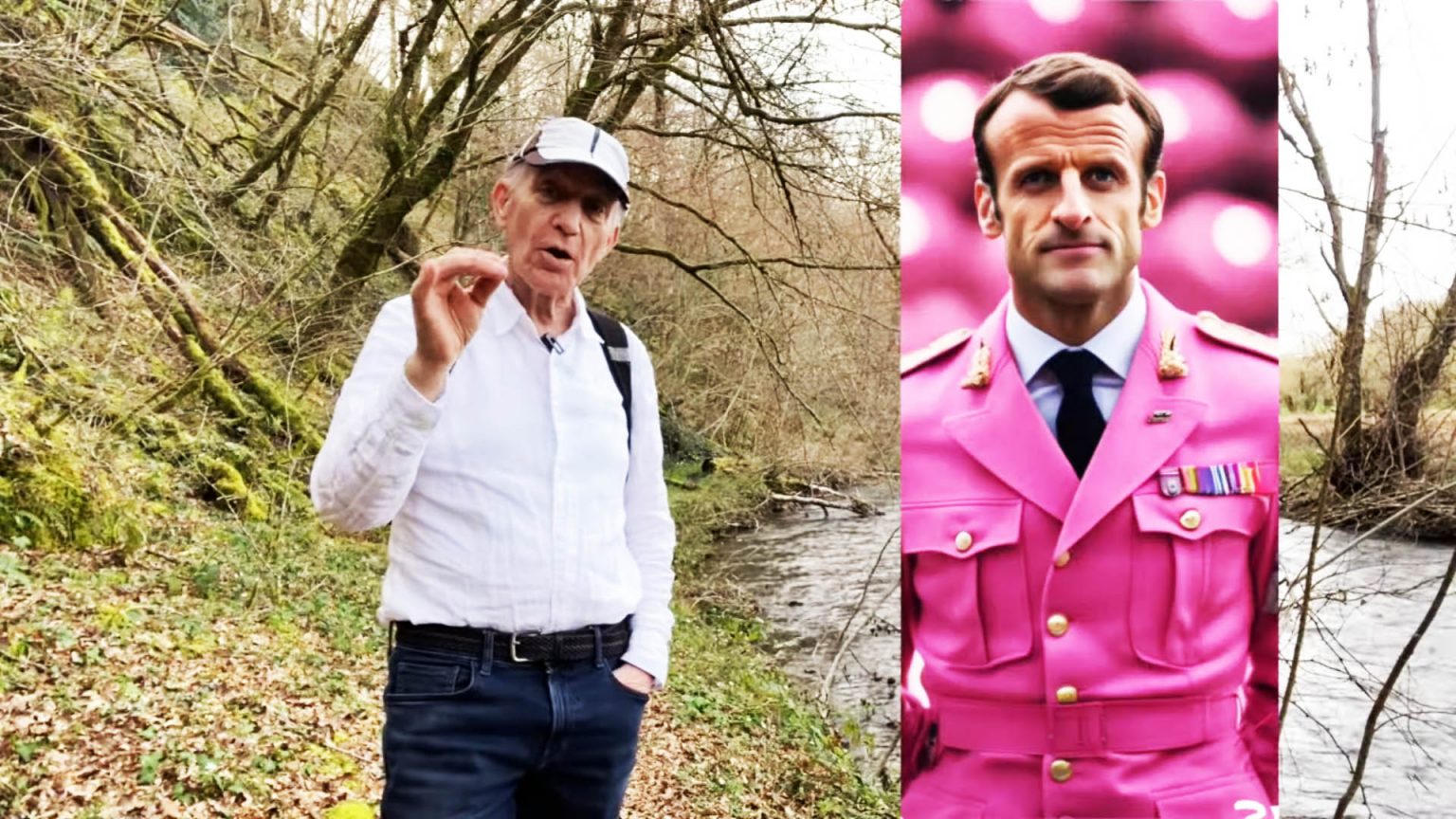 Le soldat Kéké rose (Macron) part en guerre, seul, contre les Ours